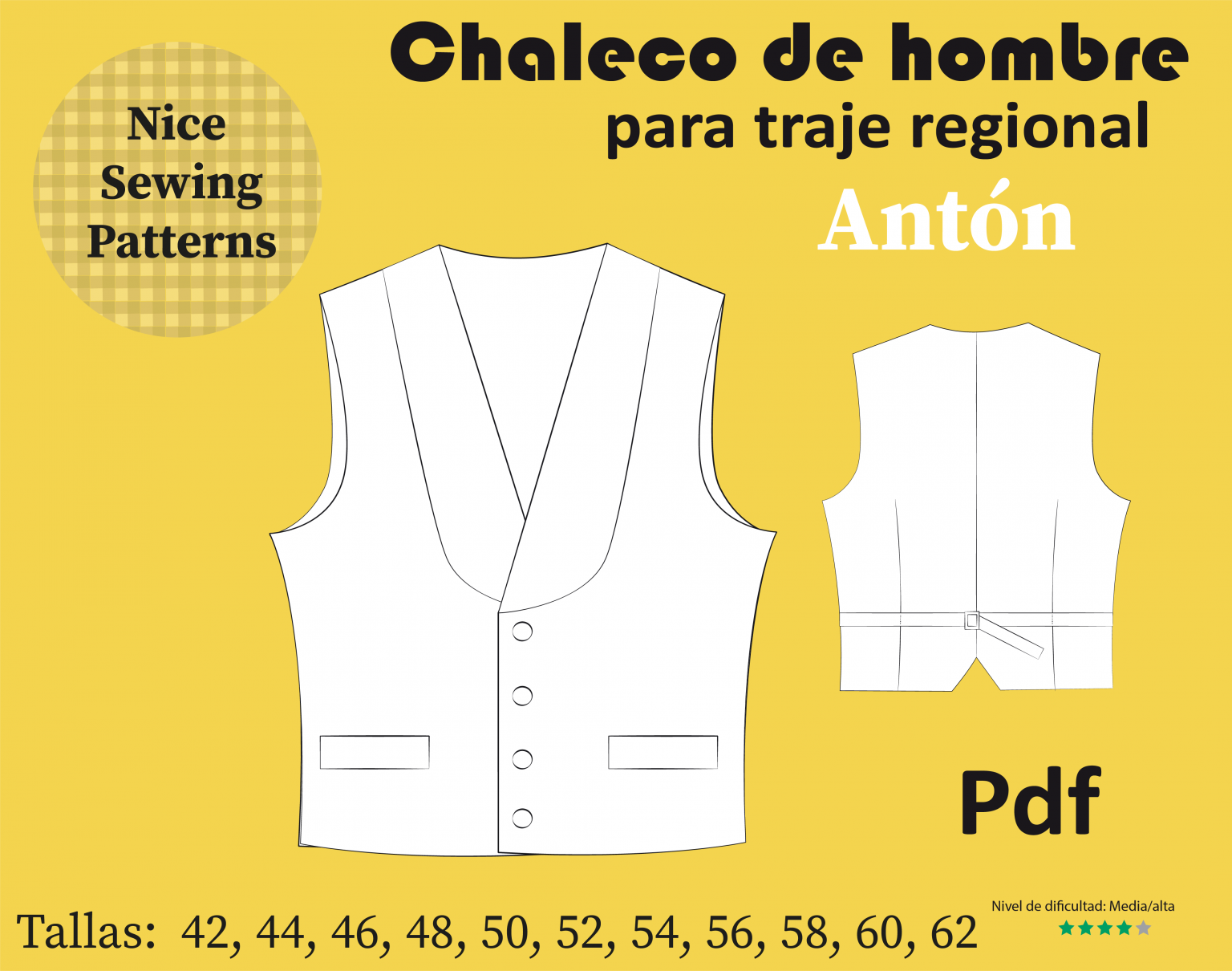 Patrones para traje regional de hombre, chalecos y pantalones ...