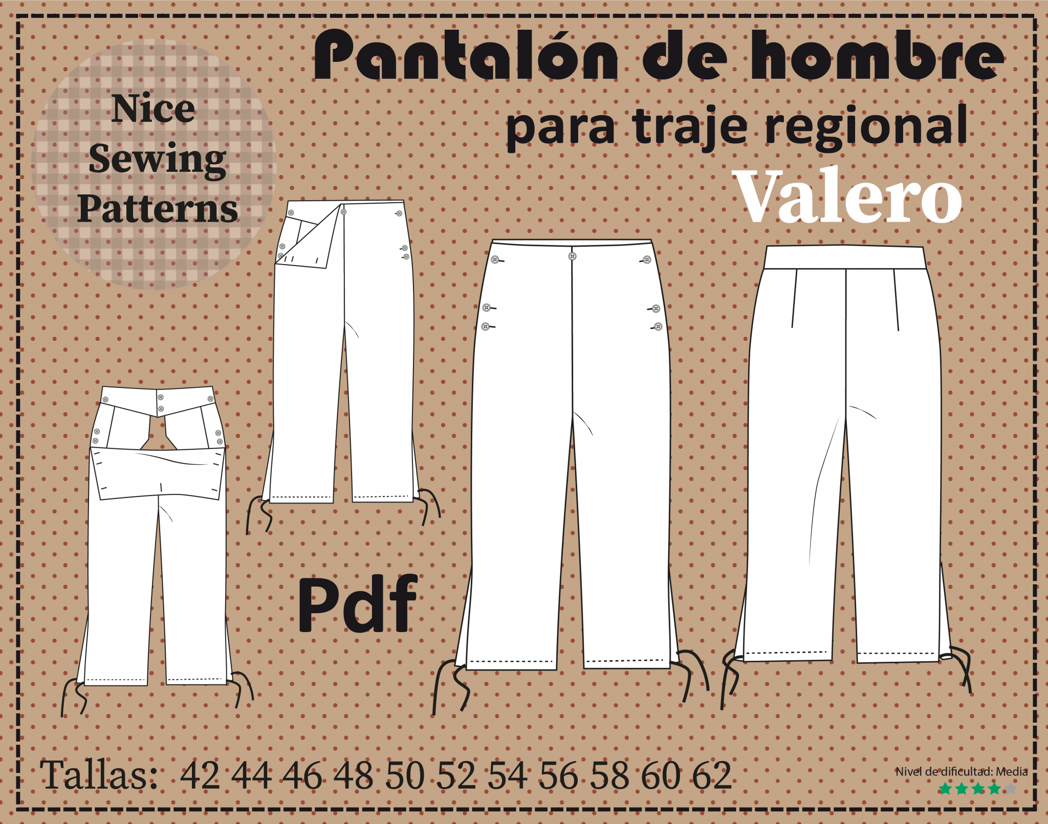 Patrones para traje regional de hombre, chalecos y pantalones ...